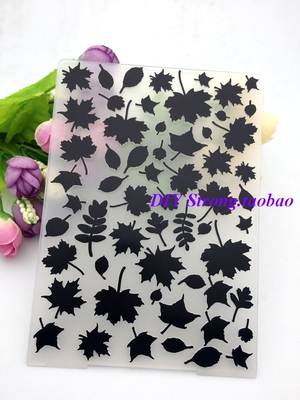 scrapbook DIY相册卡片制作工具 凹凸塑料模板 压花模板 枫叶