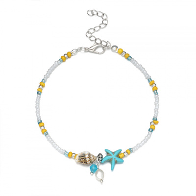 欧美跨境配饰米珠海螺海星anklet