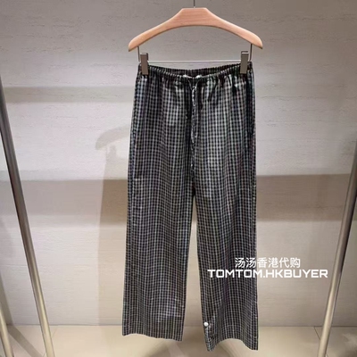 香港正品代购 Rohe 26春夏 抽绳收腰宽松时尚格子休闲裤