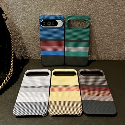 适用谷歌Pixel 9/10/11pro XL手机壳肤感条纹拼色碳纤维纹磁吸简约商务个性创意10A/9A/8/7保护套男女款潮