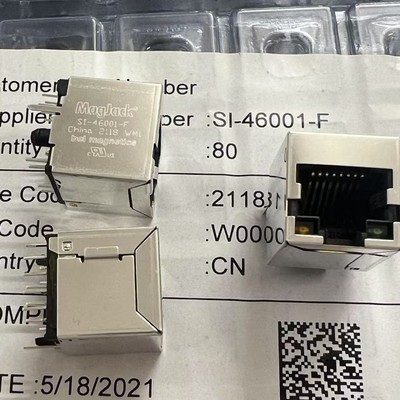 SI-46001-F RJ45网络连接器 RJ45网络变压器 立式180度带灯