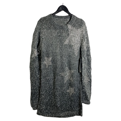 圣迪家女士圆领闪银长款粗棒针毛衣3572