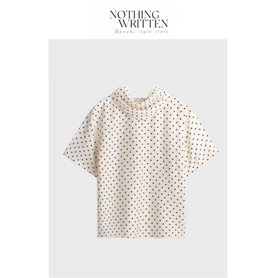 【现货】Nothing Written Narchi圆点短袖设计感堆垂领后系扣衬衫