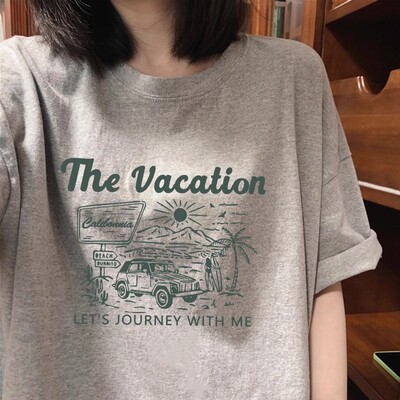 奥特莱斯~清仓外贸剪标捡漏夏季宽松简约印花短袖T恤女打底潮2026