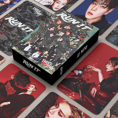 现货55张StrayKids新专RUN IT周边LOMO卡 SK男团自制明信片收藏卡