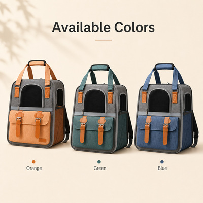 The foldable backpack is suitable for small cats and dogs
