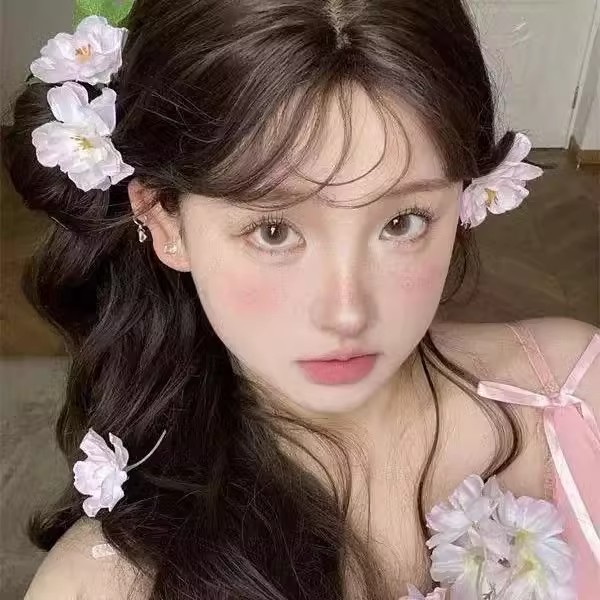 韩系ins风粉色花朵发夹甜美少女心发饰头饰发卡边夹刘海夹