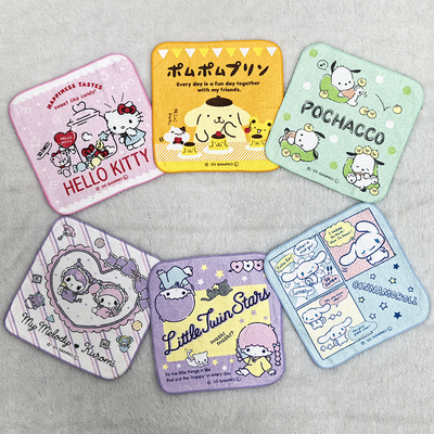 20x20cm布丁美乐兔凯蒂双星全纯棉儿童成人擦汗嘴手帕毛巾小方巾