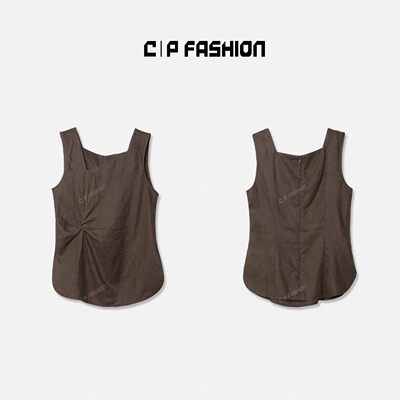 【AR专属】100%亚麻+美式运动健身百搭夏季吊带背心J04035DD242