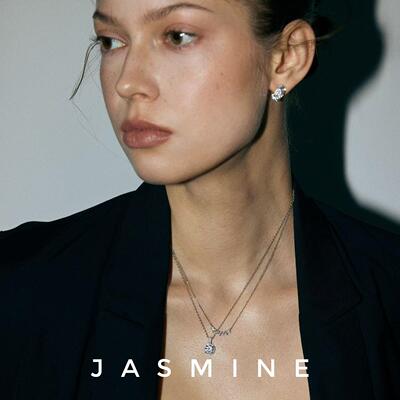 锆石纯银项链超闪满钻耳钉