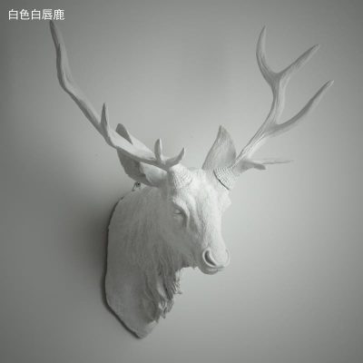 欧式覆古创意家居挂件树脂鹿头动物头羊头壁挂壁饰客厅墙壁装饰品