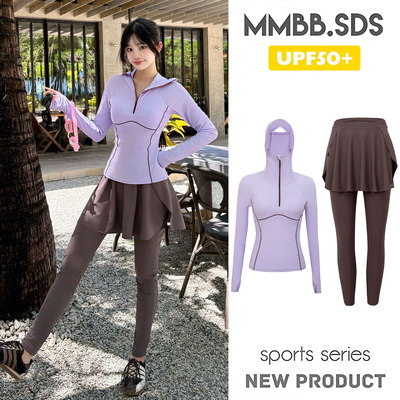 分体泳衣女长袖防晒冲浪服套装