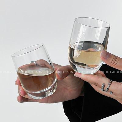 趣皿ins风透明玻璃杯创意直身茶杯欧式威士忌杯简约白酒杯子水杯