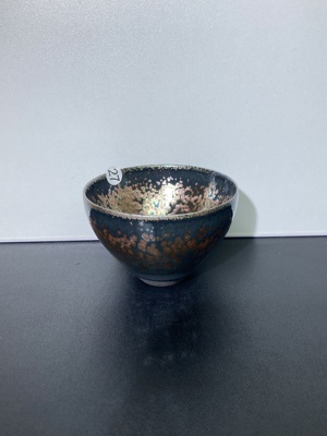 建窑建盏原矿原高铁胎釉彩金油滴云霞之境小口钵钵器型主人茶盏杯