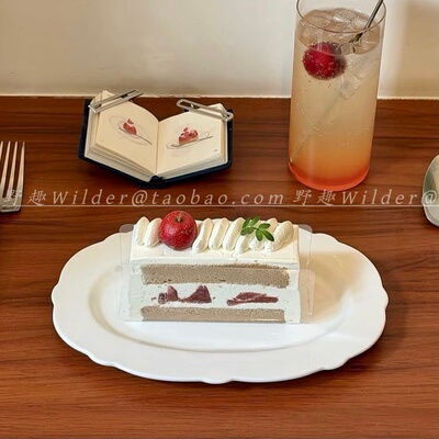 日式花边陶瓷盘椭圆形