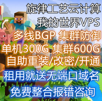 MC服务器我的世界Minecraft多线高防远程桌面VPS出租租用包搭建