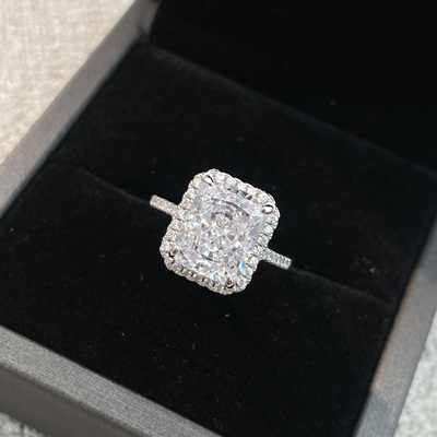 雷迪恩切纯银925戒指镶嵌高碳钻