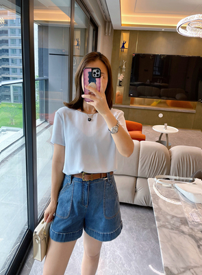 短袖通勤常规简约桑蚕丝女性