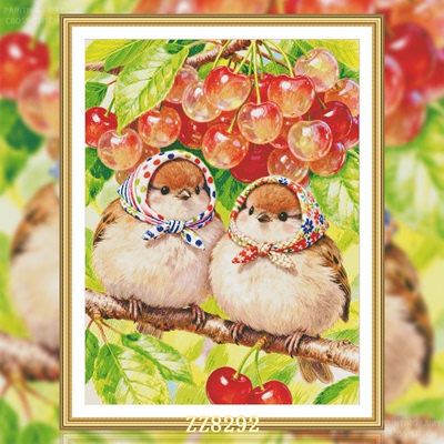 【ZZ8292-鸟大婶】十字绣2026新款客厅餐厅竖版玄关画动物系列画