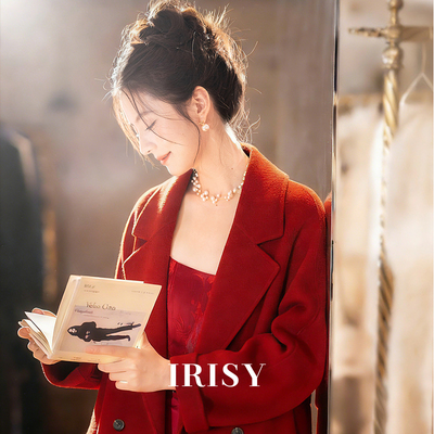 新娘结婚红色羊毛大衣