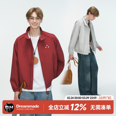 Dream made美式cleanfit哈灵顿立领外套男春秋季教练工装男生夹克