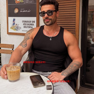 chicano重磅高弹性加粗螺纹背心