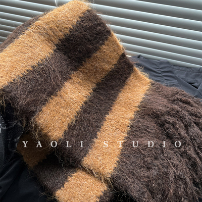 YAOLI烟汀傍晚～英伦学院风针织小围巾女秋冬保暖防寒护颈围脖韩