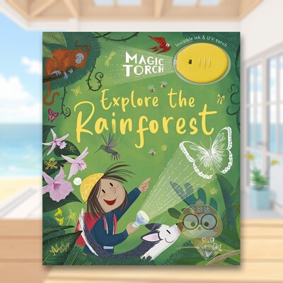 【现货】探索雨林附送迷你灯光照亮隐形动物Magic Torch Explore the Rainforest英文儿童趣味3-6岁精装Stephanie Stansbie  Fabr