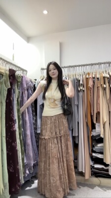 2026广州U.me度假风两件套背心上衣印花半身裙