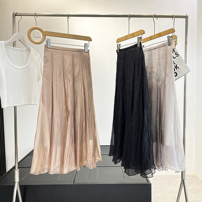 微珠光朦胧感双层纱不规则半身裙