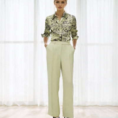 商场同款2025新款印花长袖衬衫