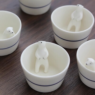 现货 多田诚三乐土Raku-高颜值熊五郎烧酎清酒小酒杯45ml片口公杯