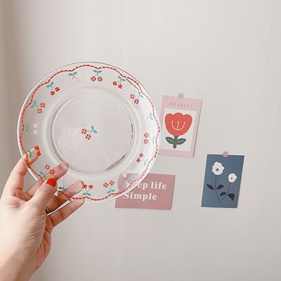 韩式风少女心玻璃早餐盘