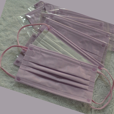 印花口罩藕荷色一次性莫兰迪单独包装宽耳带独立包装三层明星同款