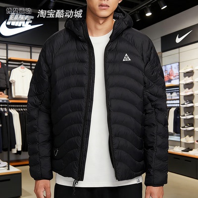 耐克棉服男保暖连帽宽松运动外套