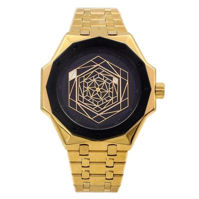 抖音爆款新款个性创意男表大表盘刺青几何图精钢时尚男士手表ins