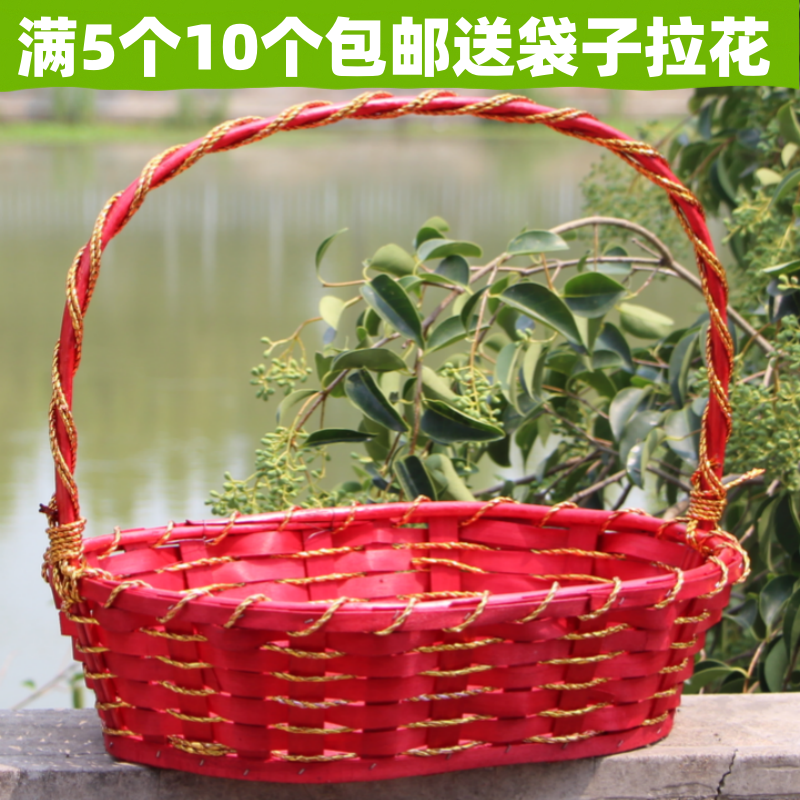 藤编水果篮柳编手提篮花篮采摘篮舞蹈篮插花篮送礼篮蔬菜篮鸡蛋篮
