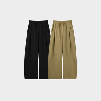Miss couleur春秋款舒柔特高腰阔腿裤简约两色休闲香蕉裤MC026