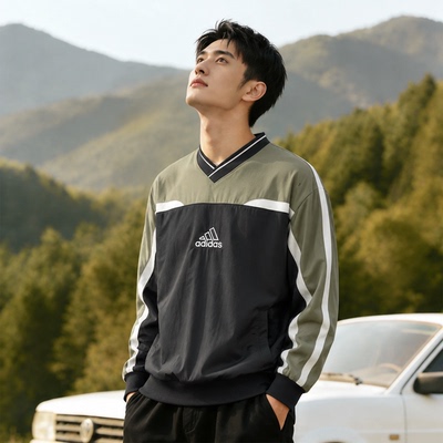 Adidas/阿迪达斯正品2025新款男士经典三条纹套头衫JD5395