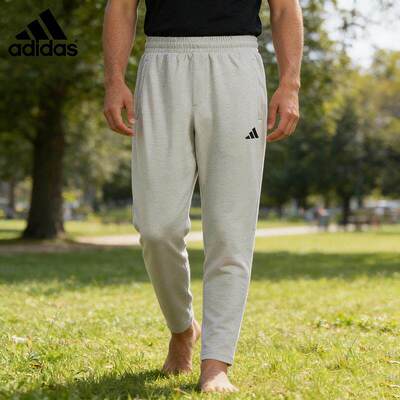 阿迪达斯正品长裤男2025新款adidas运动透气针织休闲束脚裤KC2880