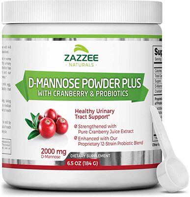 Zazzee D-Mannose Powder Plus, 67 Servings, 6.5 Ounces, Plus