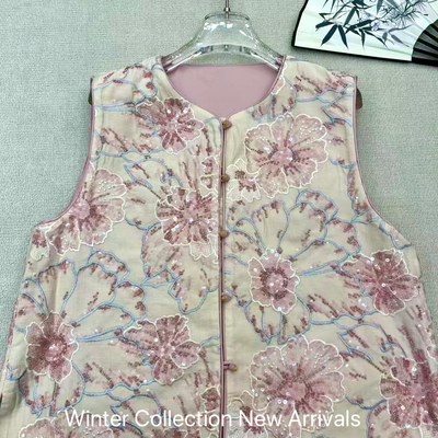 布谷-26年早春中式高级刺绣钉珠马甲ys-3430