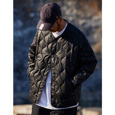 日系男士棒球领羽绒服