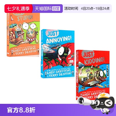 【自营】小屁孩树屋历险记作者 Andy Griffiths 英文原版 Just Stupid/Annoying 3册合售 儿童趣味桥故事书 爆笑幽默创意漫画