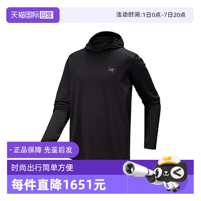 【自营】ARC‘TERYX/始祖鸟男士短款抓绒衫黑色长袖