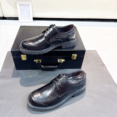 头层牛皮英伦风系带透气男鞋