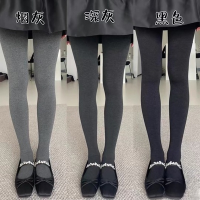 mm要吃巧克力的店～平纹金棉显瘦烟灰保暖微压羽毛绒百搭打底袜
