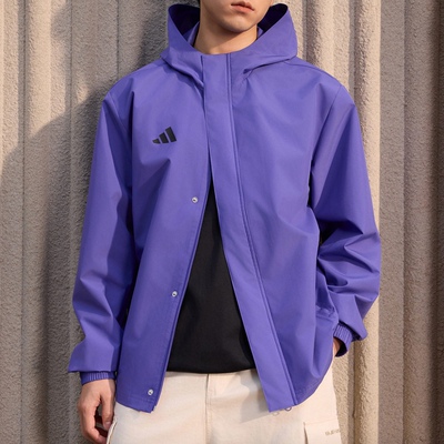 Adidas Entrada 22 男款通勤百搭户外风运动拉链连帽夹克 KW0693