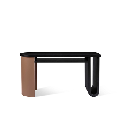 北欧简约实木真皮PAPEL餐桌 意式个性家用双层设计书桌公司会议桌