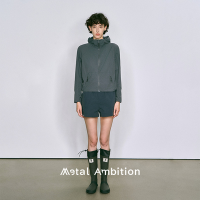 连帽拉链短风衣外套上衣纯色百搭女简约显瘦气质休闲防晒衣皮肤衣